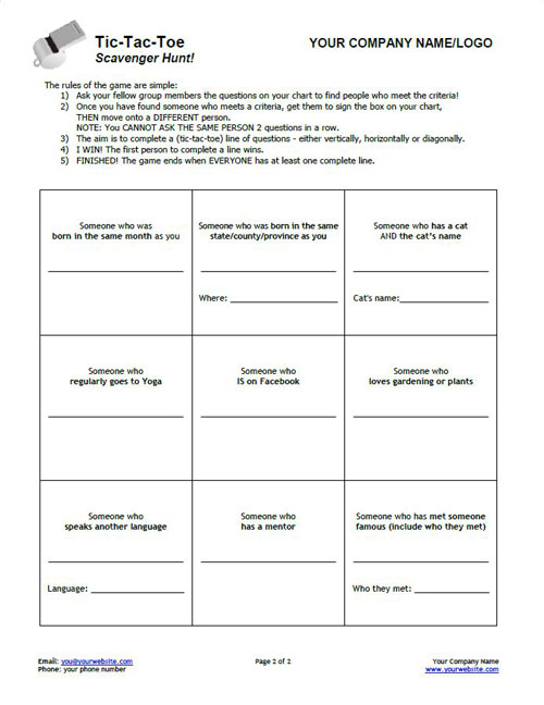 Tic-Tac-Toe Icebreaker Exercise | Coaching Tools from The Coaching ...