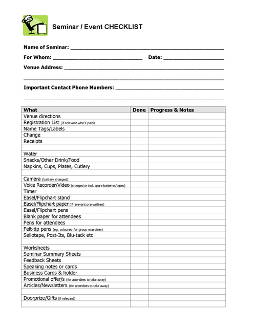 Workshop Event CHECKLIST | Coaching Tools from The Coaching Tools ... Workshop Event CHECKLIST | Coaching Tools from The Coaching Tools ...